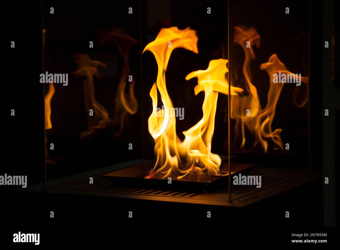 Modern bio fireplot fireplace on ethanol gas. Smart ecological ...