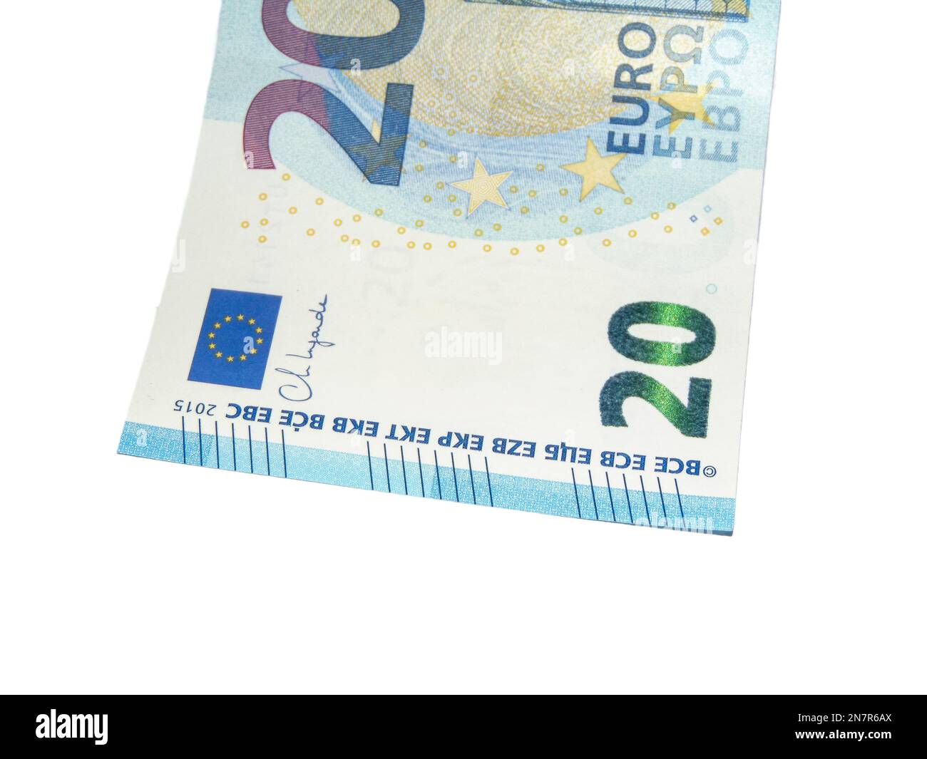 20 euro banknote isolated on white background Stock Photo - Alamy