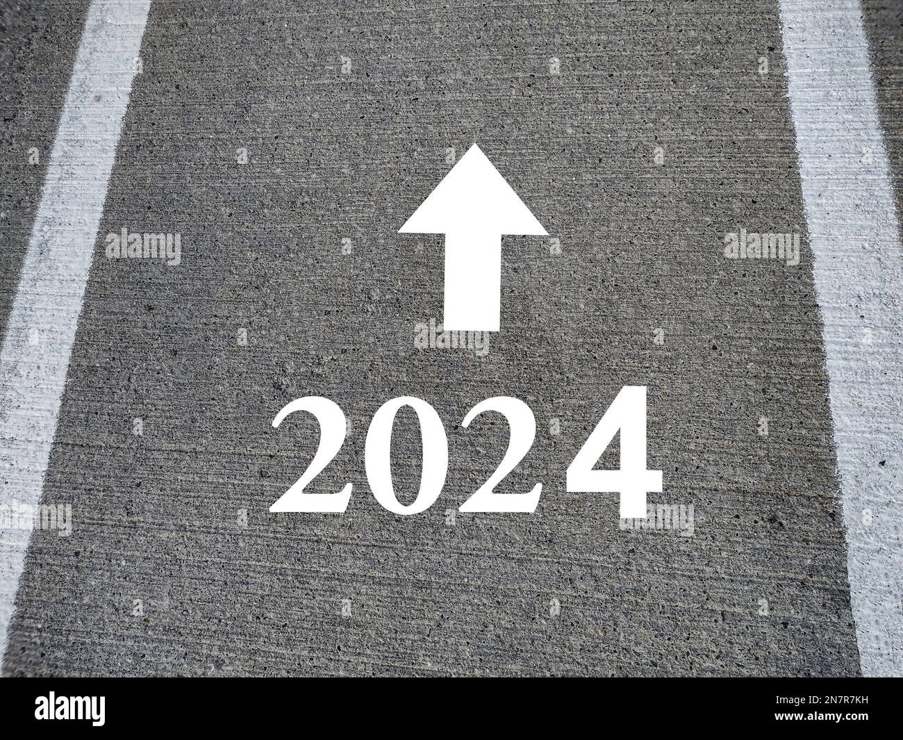2024 written on road hi-res stock photography and images - Alamy