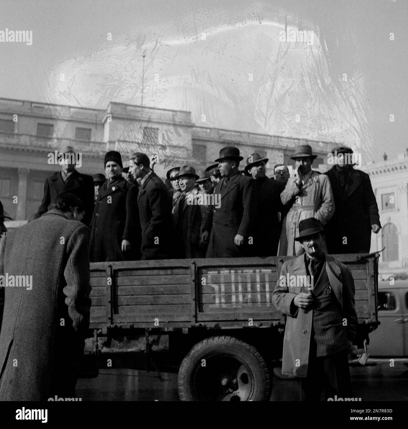 A Communist gathering on Red Revolution Day, Nov. 7, 1946, in Romania ...
