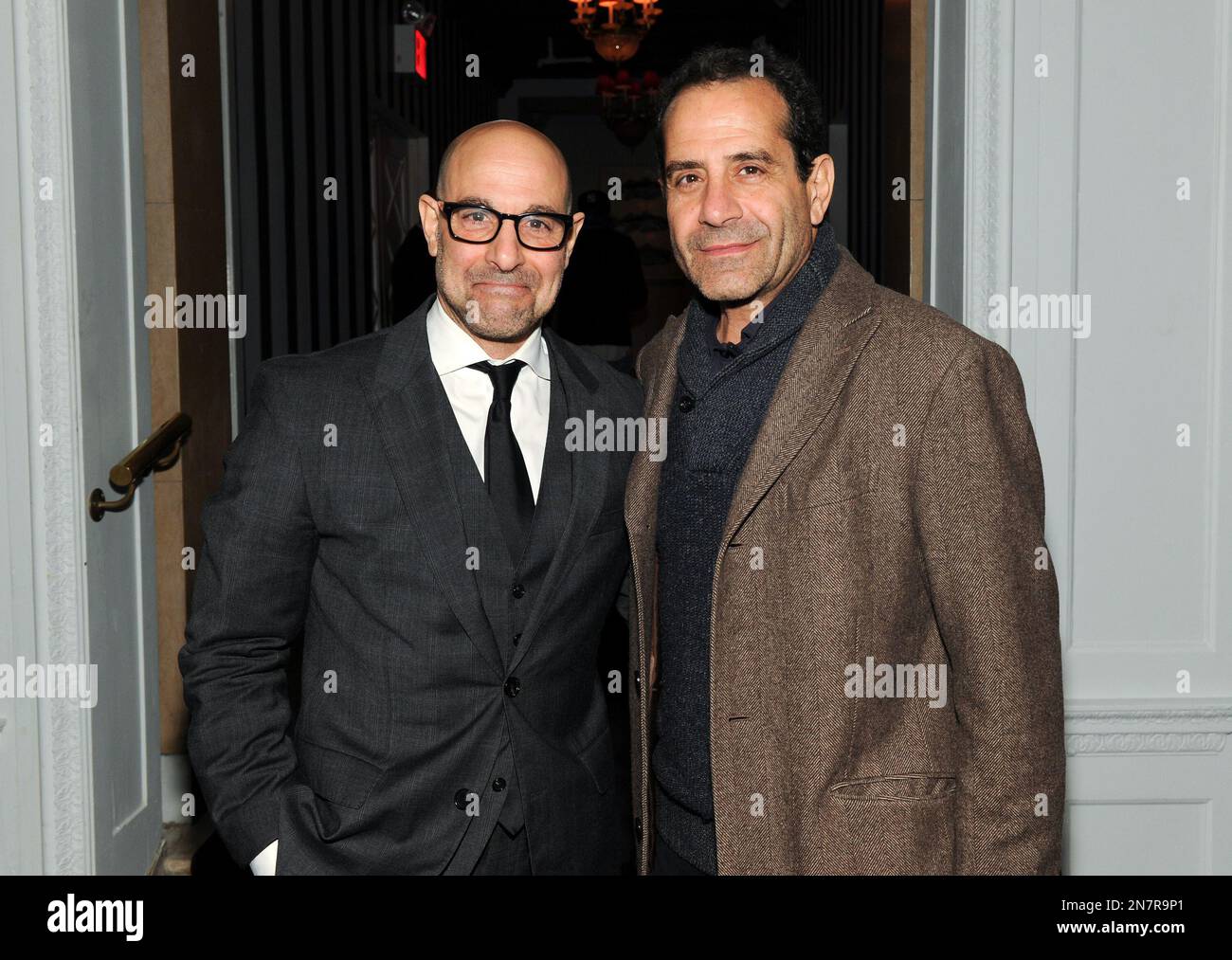 Actors Stanley Tucci, left, and Tony Shalhoub pose together at the ...