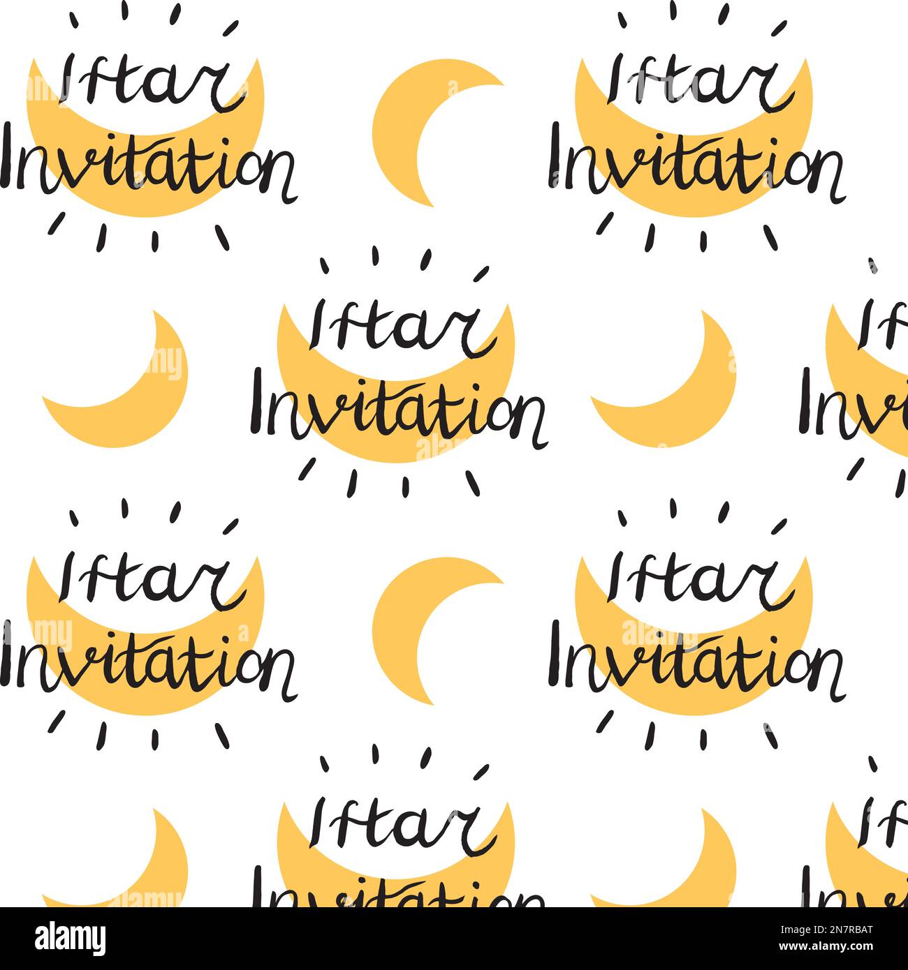 Iftar Invitation seamless pattern for Ramadan decorations. Islamic food ...