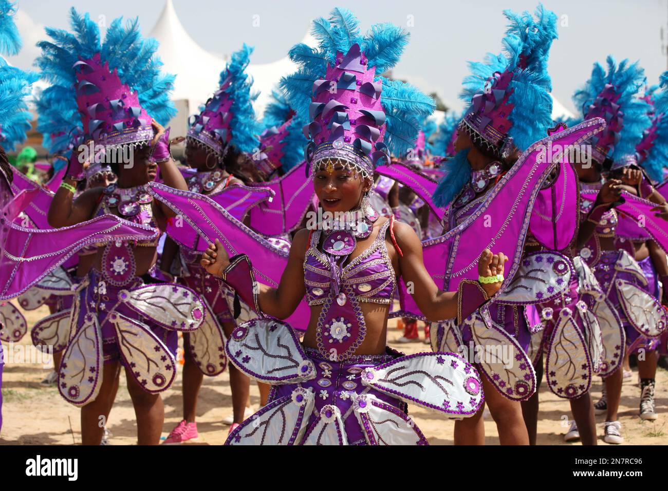 Performers dance during Lagos Carnival in Lagos, Nigeria, Monday, April ...