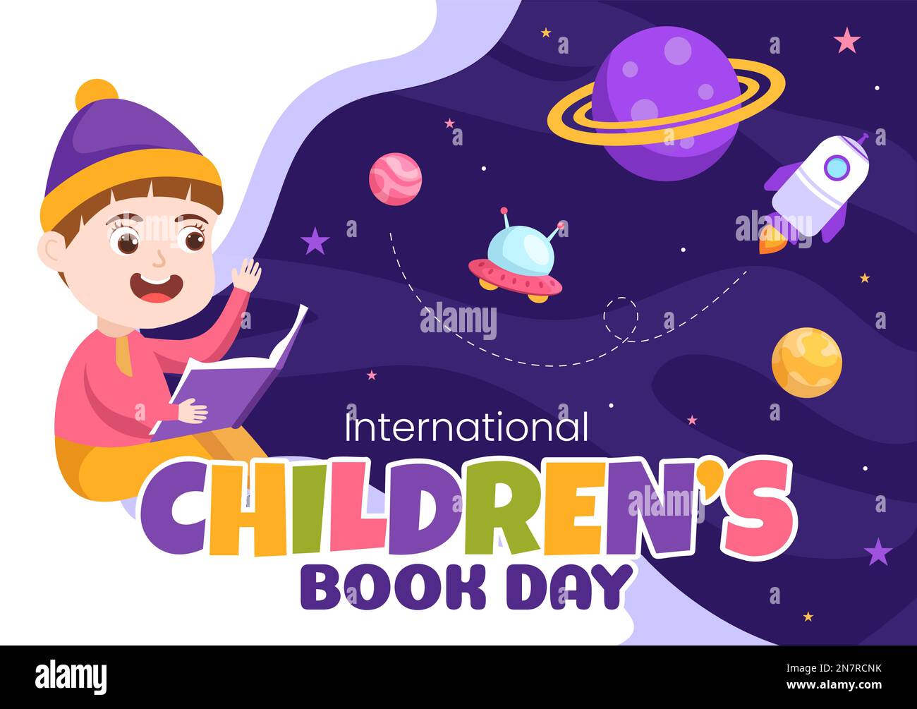 International Children's Book Day on April 2 Illustration with Kids ...