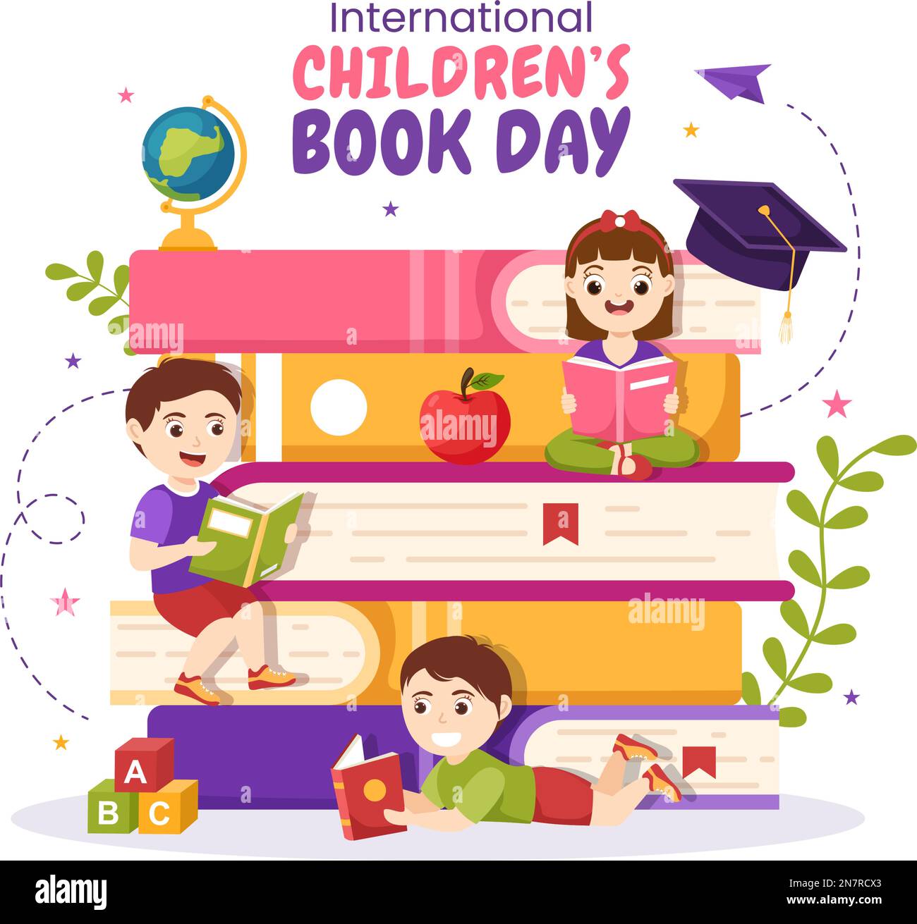 International Children's Book Day on April 2 Illustration with Kids ...