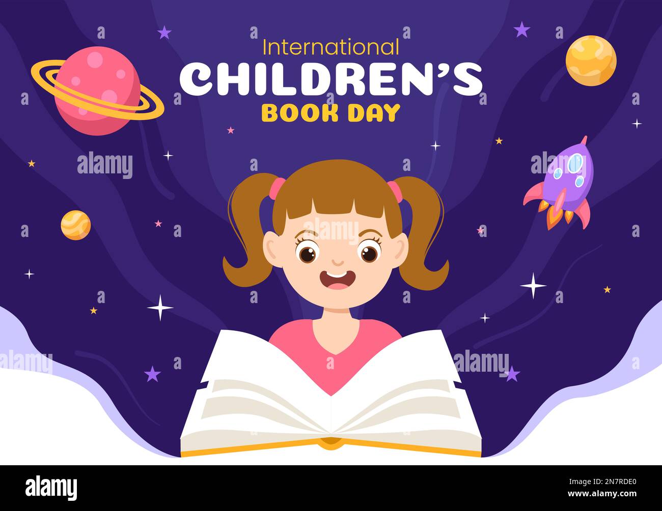 International Children's Book Day on April 2 Illustration with Kids ...