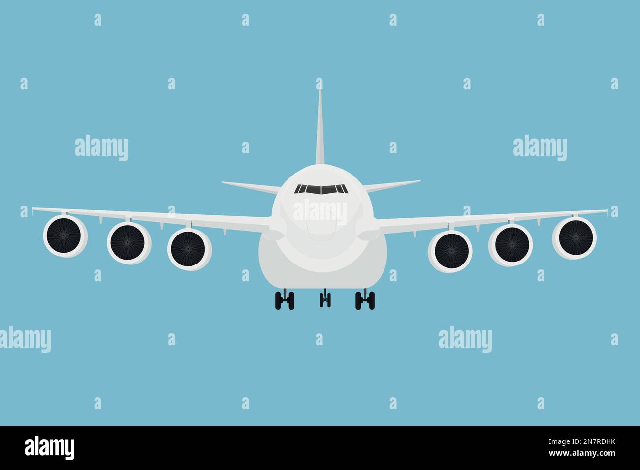 a big white cargo plane in the sky for cargo transportation ...