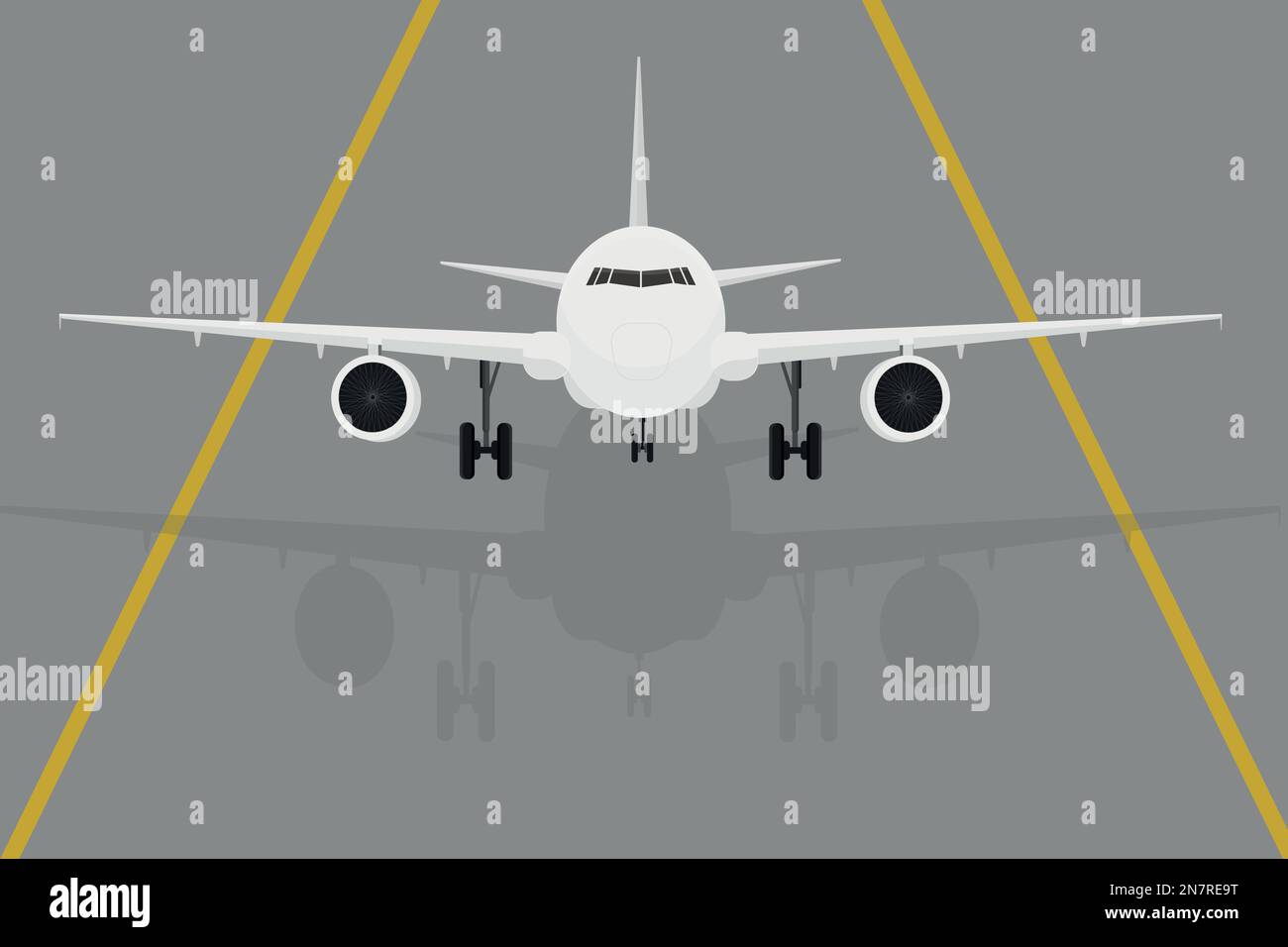 a white passenger plane takes off from the runway rest flight Stock Vector Image & Art - Alamy
