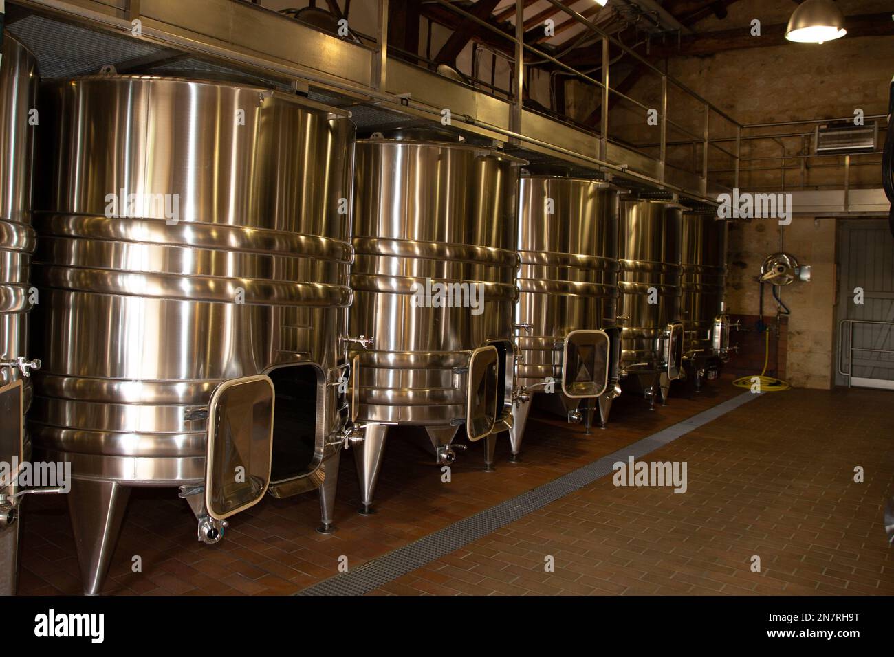 modern wine cellar with stainless steel tanks Stock Photo - Alamy