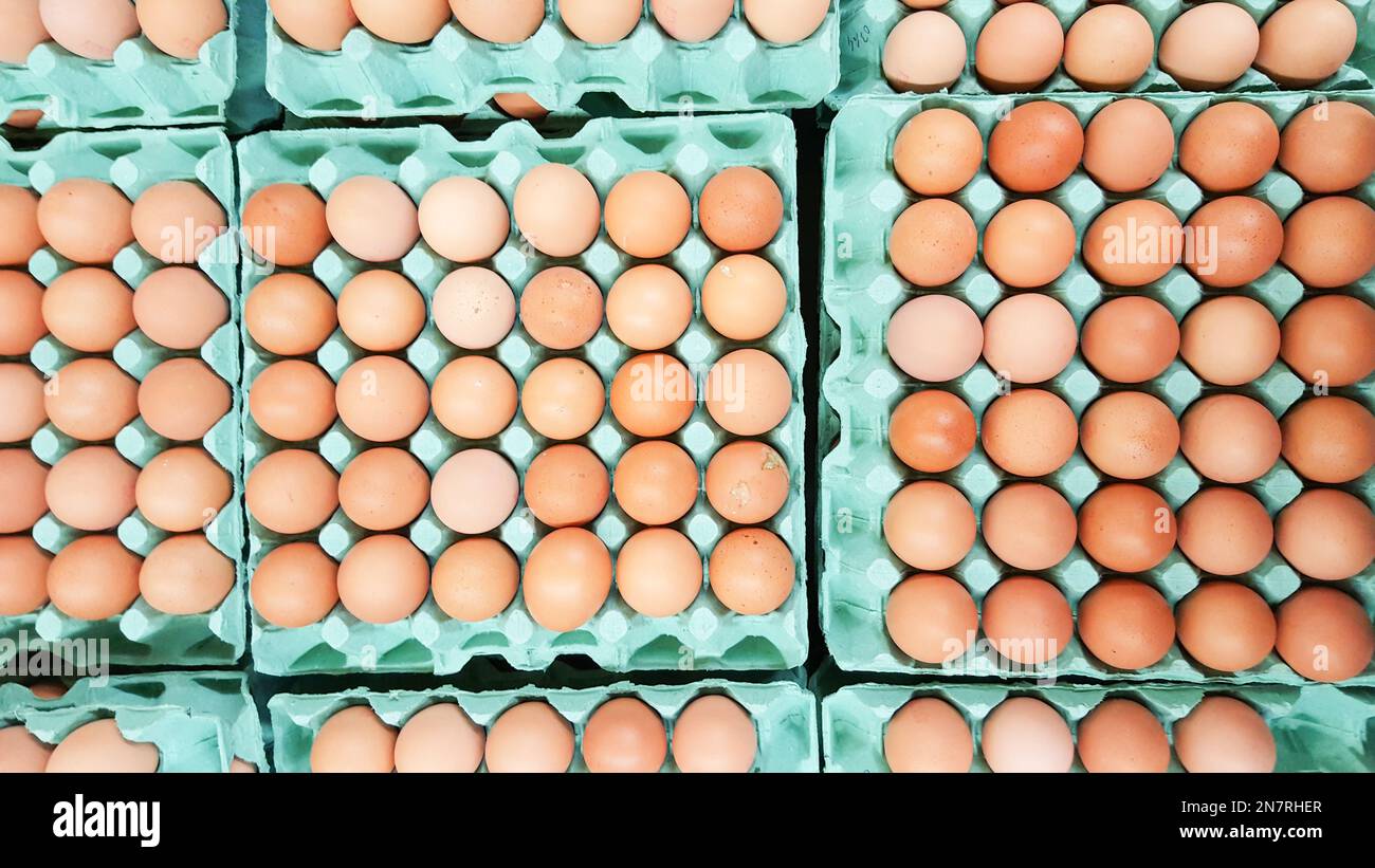 fresh eggs for sale at a market Stock Photo - Alamy