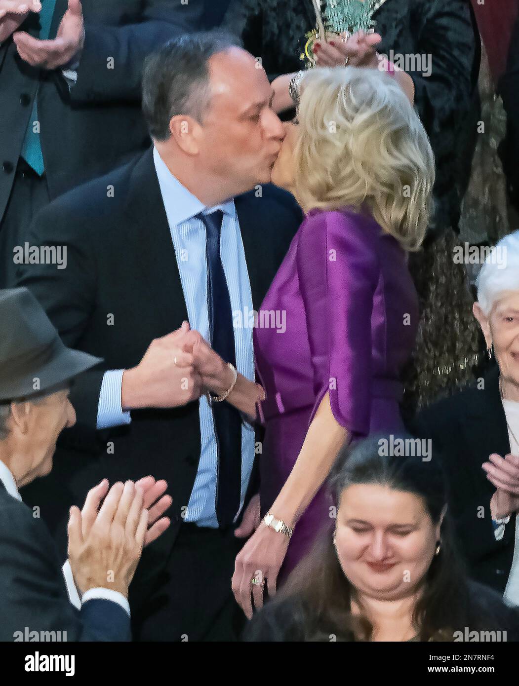 Second gentleman Doug Emhoff, left, and first lady Dr. Jill Biden ...