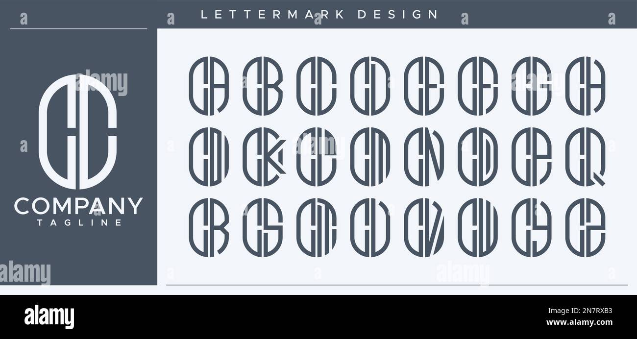 Abstract tube letter C logo design. Modern line capsule CC C letter ...