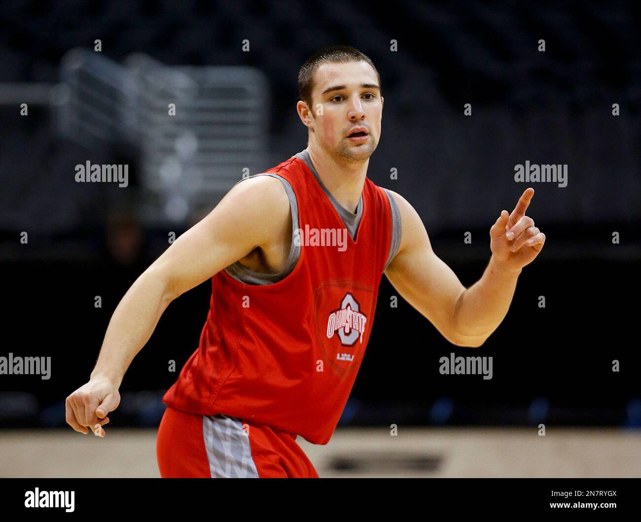 FILE - Ohio State's Aaron Craft practices for a regional semifinal game ...