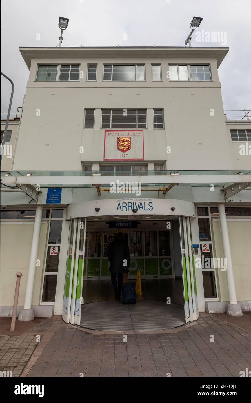 JESRSEY, CHANNEL ISLANDS - JUNE 08, 2019: The entrance to the terminal ...