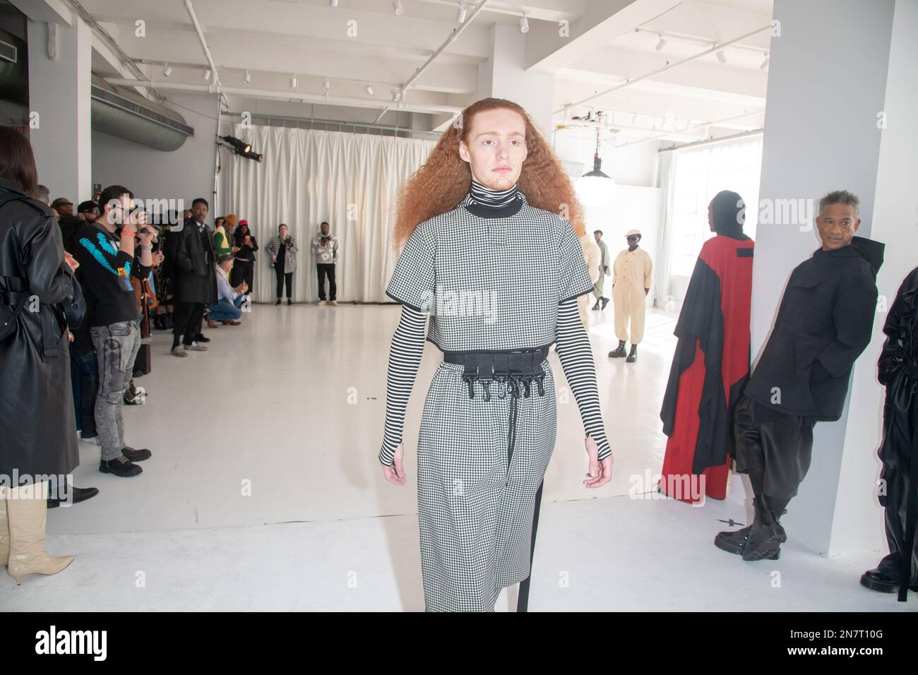 New York, USA. 10th Feb, 2023. A model walks the runway during the A ...