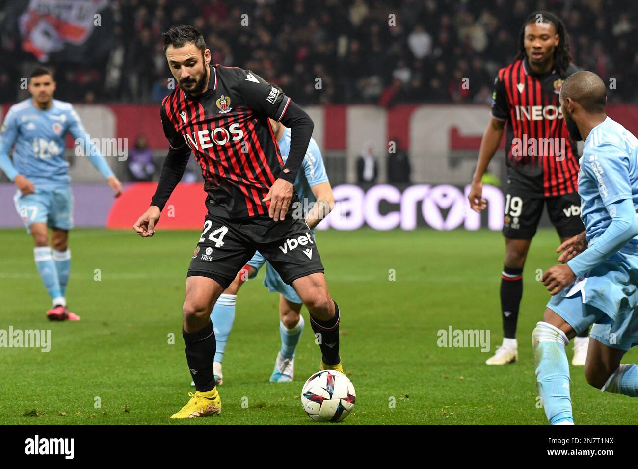 Nice, France. 10th Feb, 2023. Gaetan Laborde - Ligue 1 OGC Nice vs AC Ajaccio football match on ...