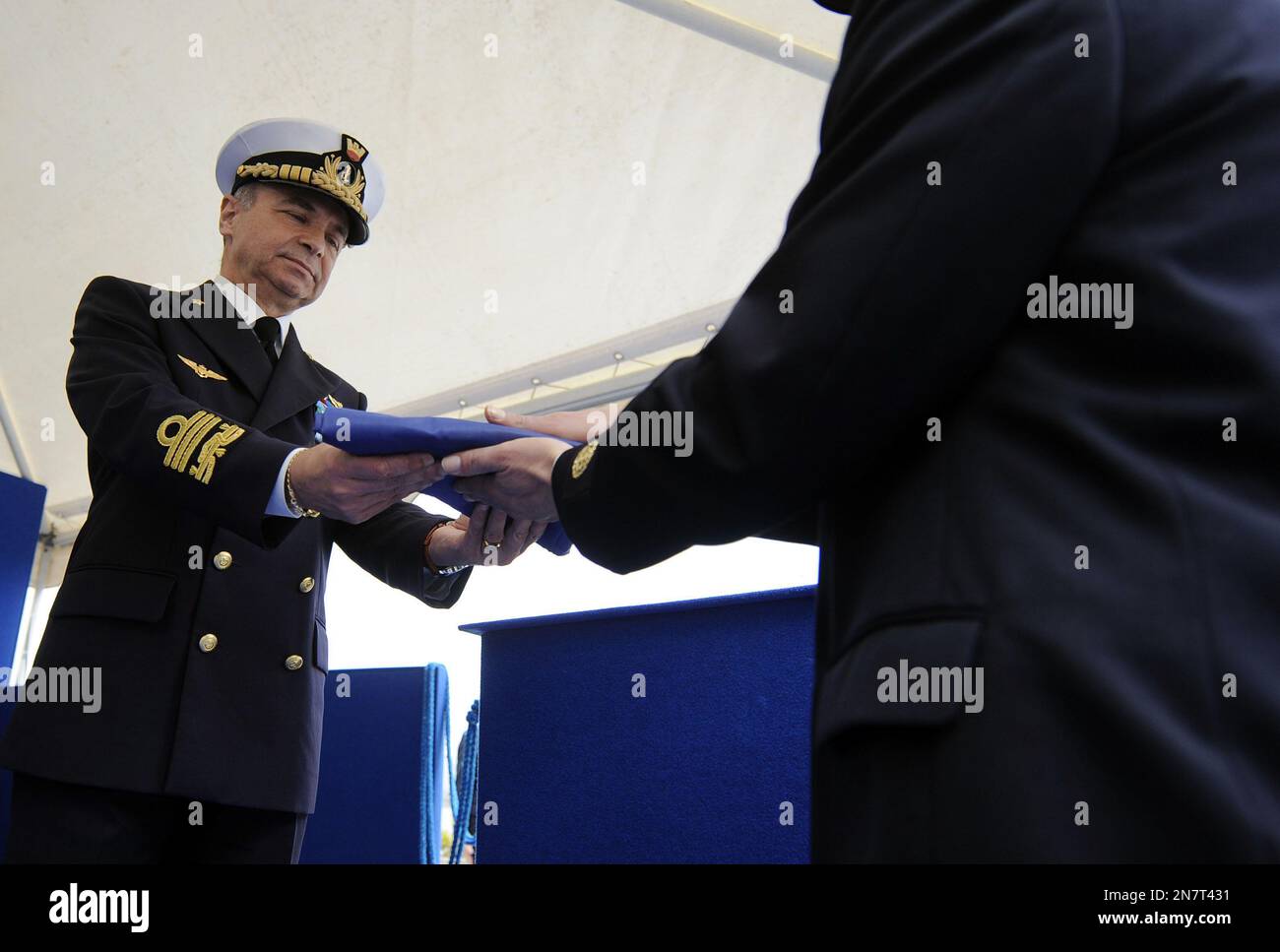 The flag of Vice Admiral Rinaldo Veri, last Commander Allied Maritime ...