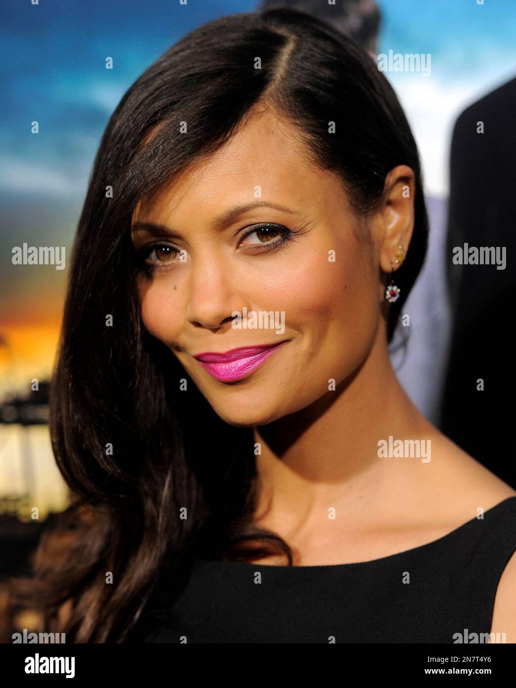 Thandie Newton, a cast member in "Rogue," poses at the Los Angeles ...