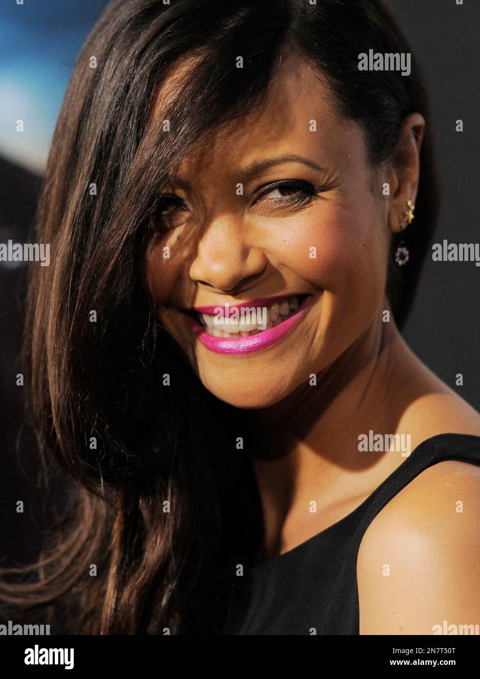 Thandie Newton, a cast member in "Rogue," poses at the Los Angeles ...