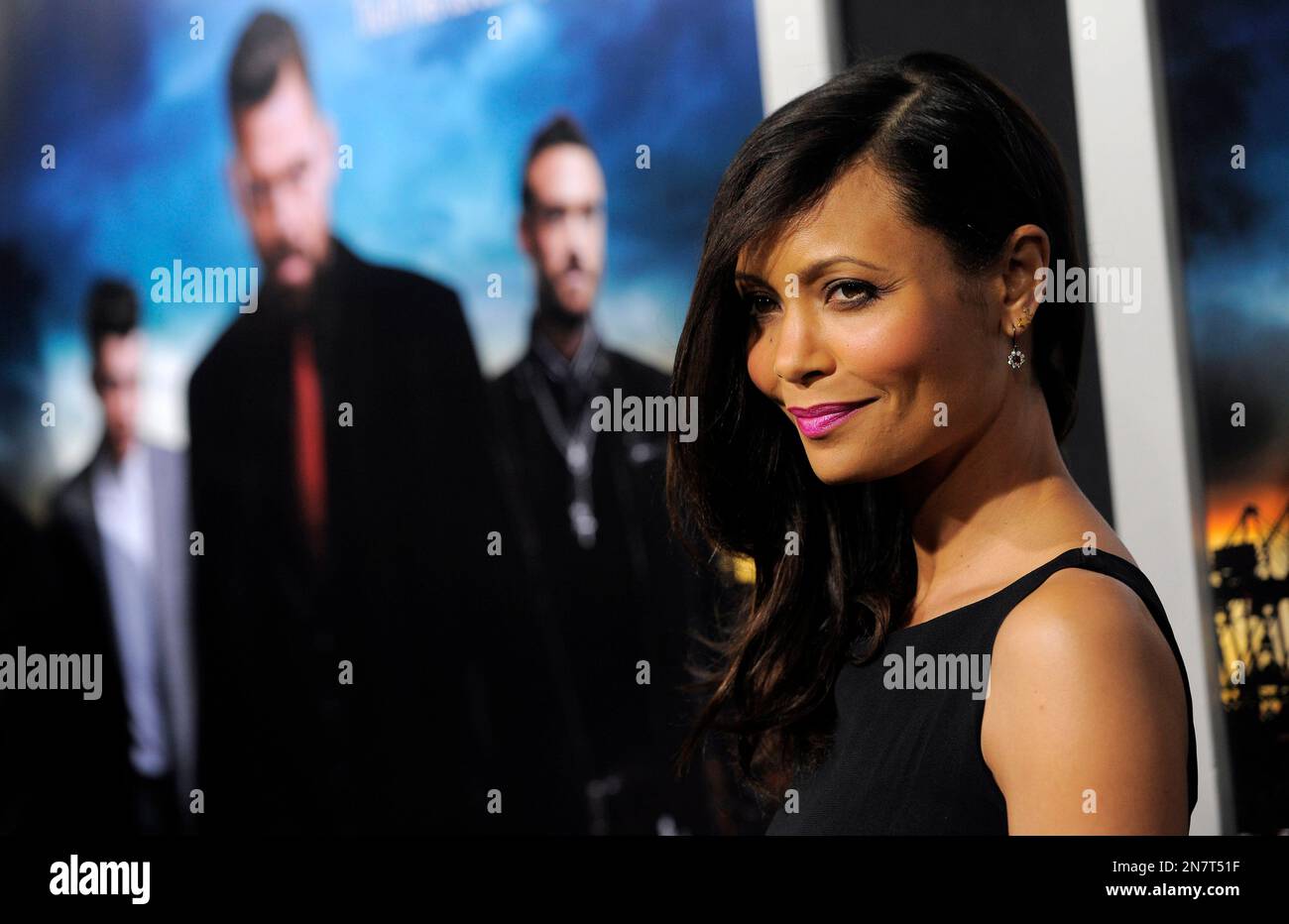Thandie Newton, a cast member in "Rogue," poses at the Los Angeles ...
