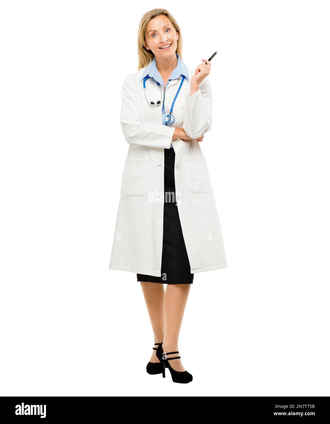 Is there a doctor on call. a mature female doctor posing against a ...