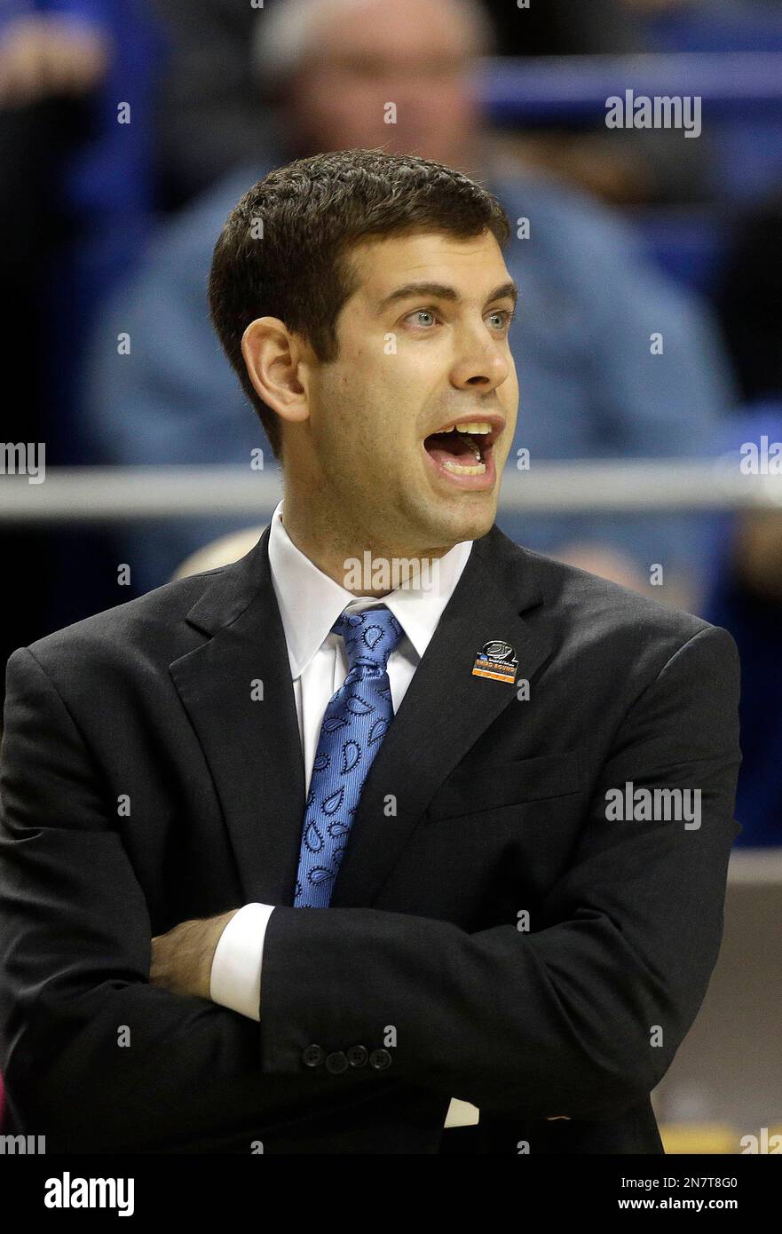 Butler head coach Brad Stevens is shown against the Marquette in the ...