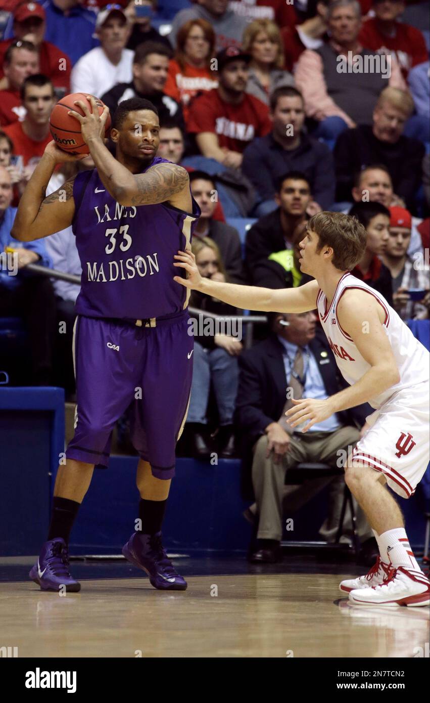 James Madison forward Rayshawn Goins (33) in action against Indiana in ...