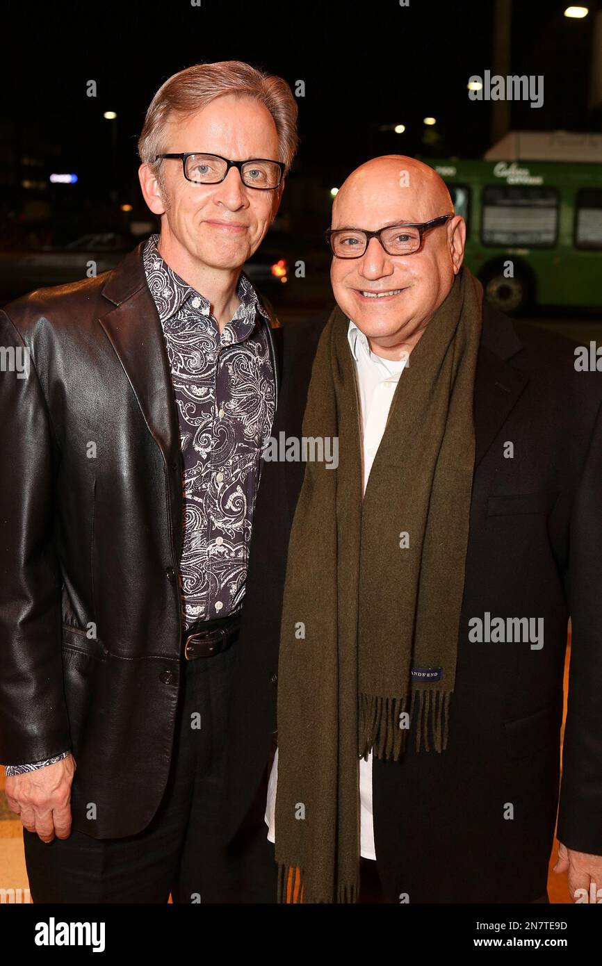 From left, cast member Robert Joy and composer Henry Krieger pose ...