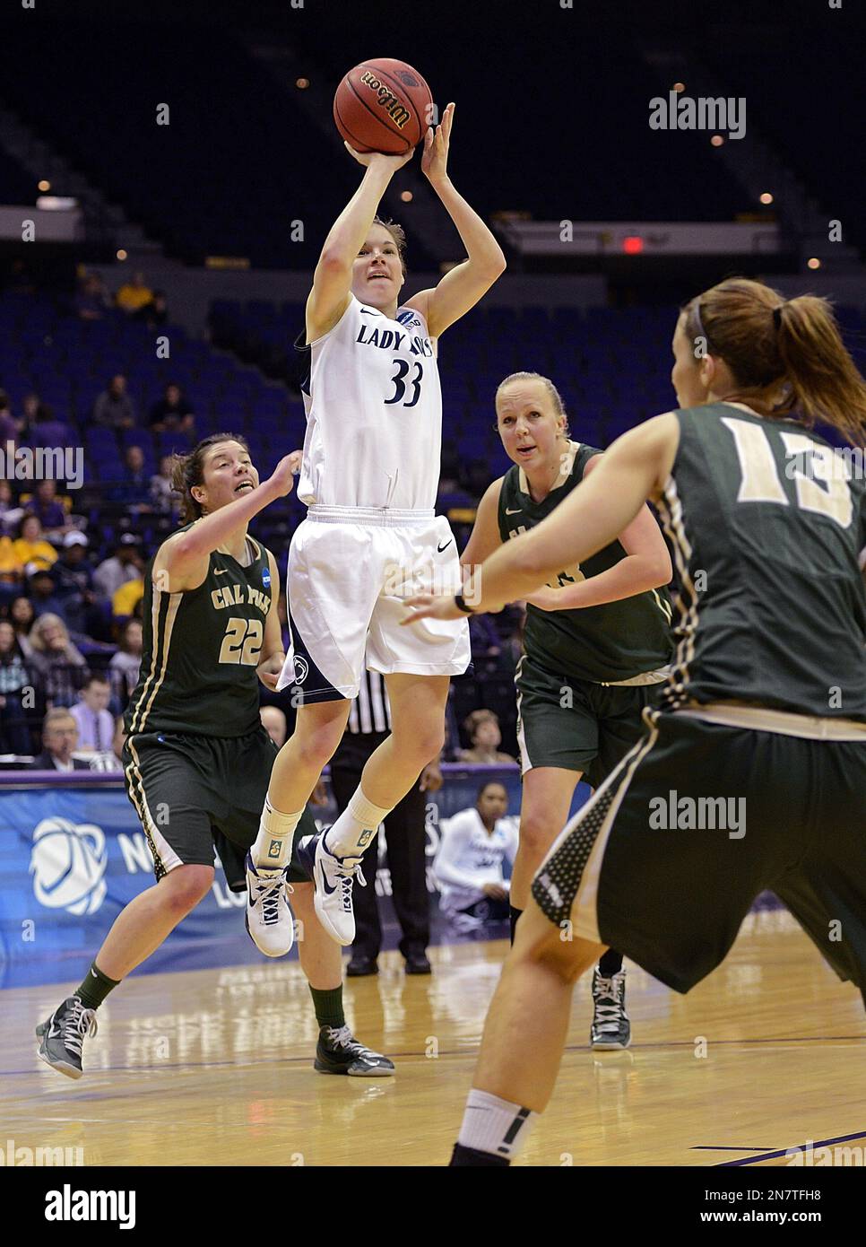 Penn State guard Maggie Lucas (33) shoots for two of her team high 19 ...
