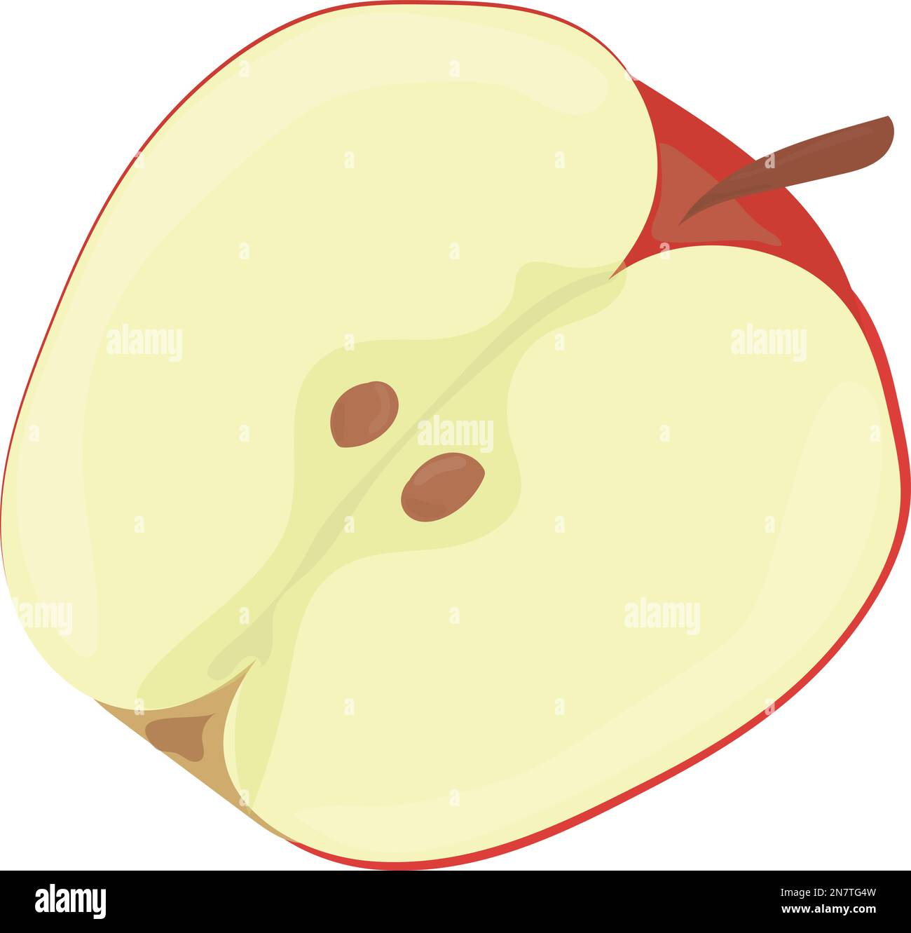 a red apple in cut vector illustration isolated on white background ...