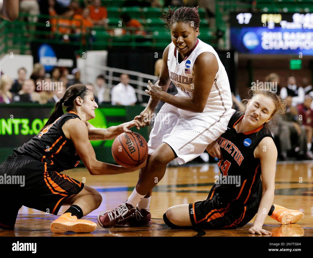 Princeton guard Niveen Rasheed, left, and Michelle Miller, right ...