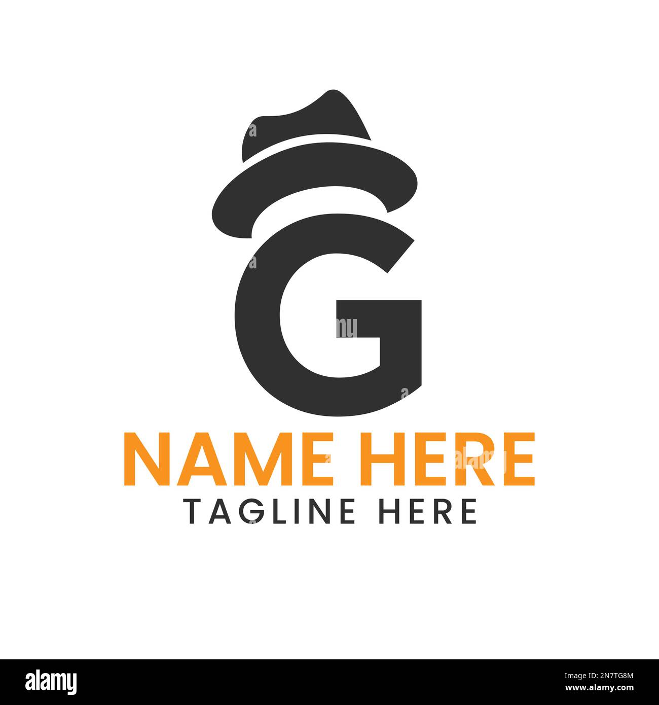 Letter G Gentlemen Hat Logo Design Concept With Cowboy Hat Icon ...