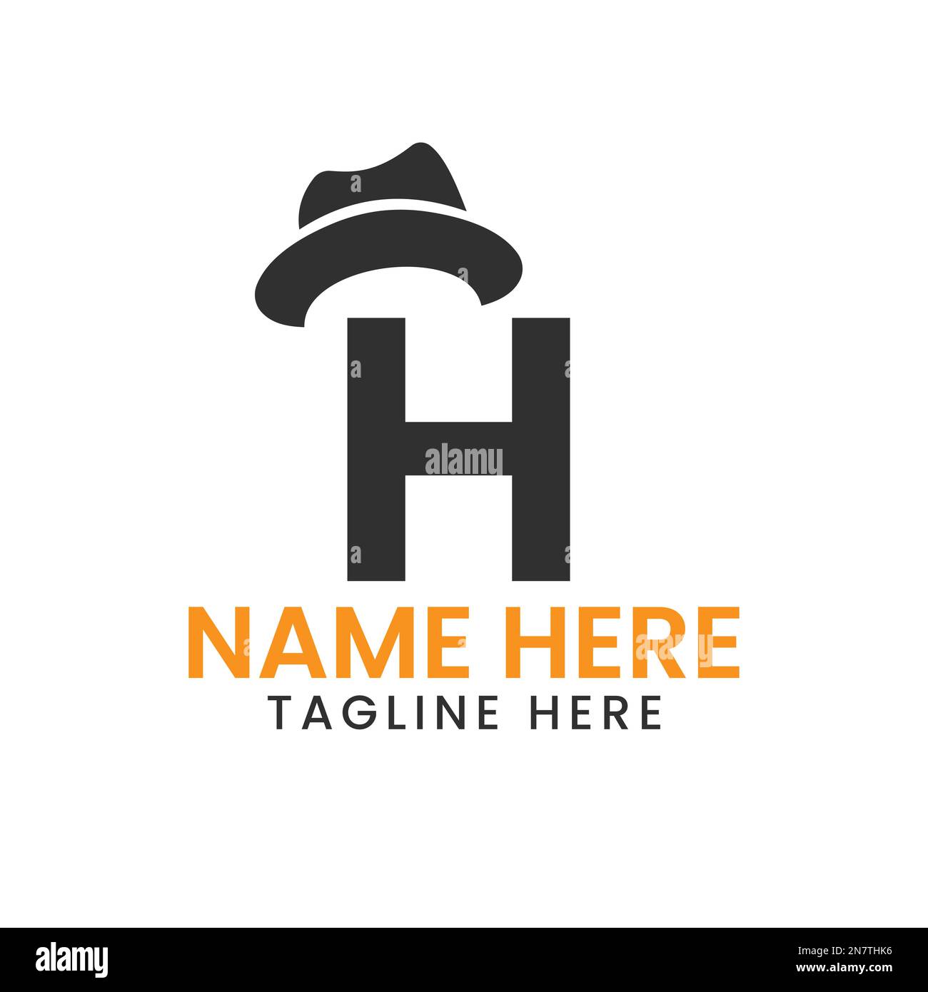 Letter H Gentlemen Hat Logo Design Concept With Cowboy Hat Icon ...