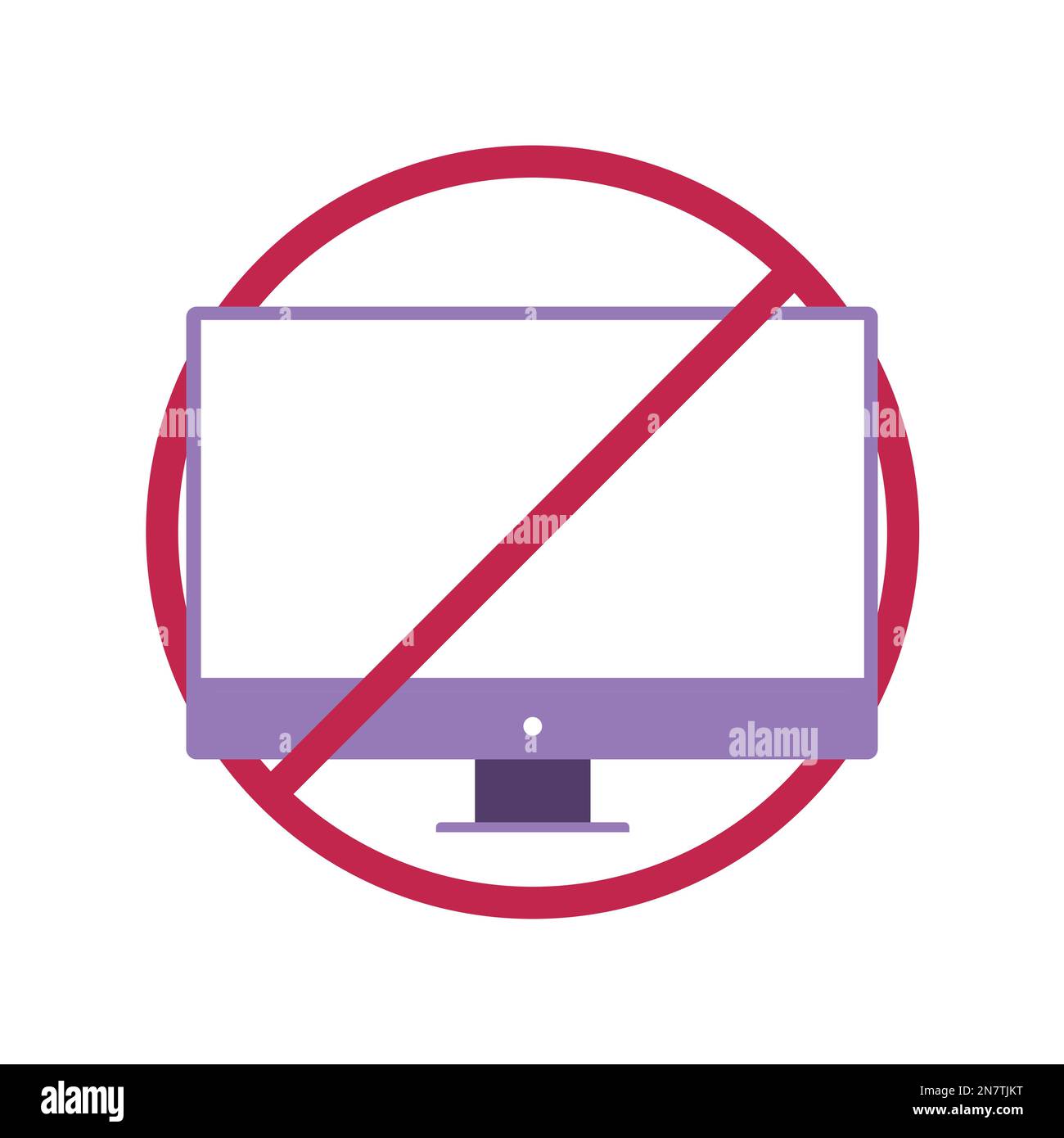 National Day of Unplugging. Turn off devices. Prohibition sign symbol ...