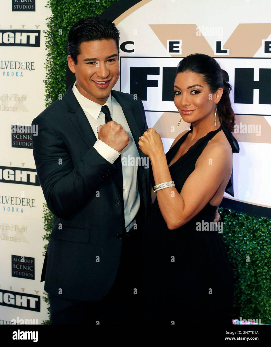 Actor Mario Lopez and wife Courtney arrive at Muhammad Ali's Celebrity ...