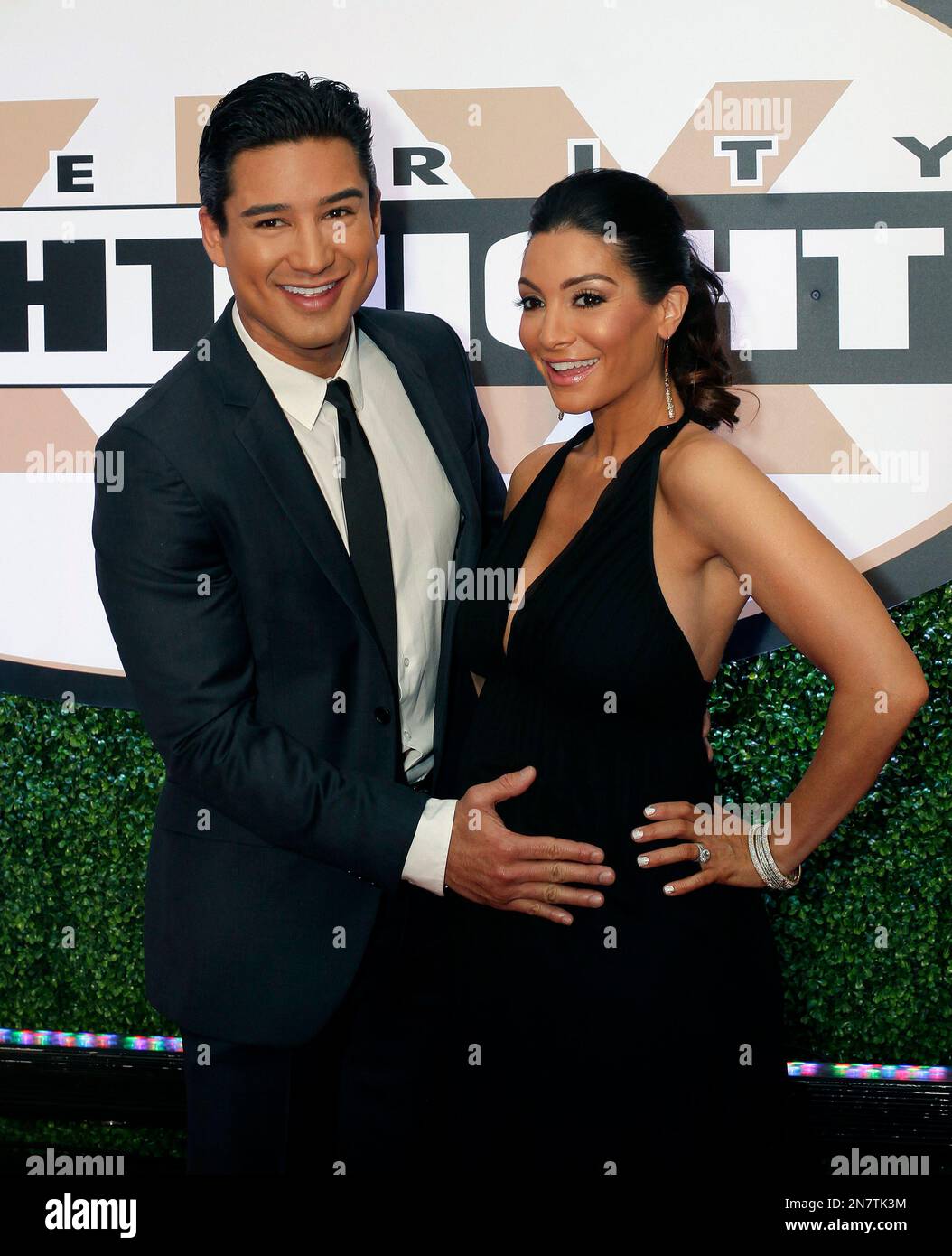 Actor Mario Lopez and wife Courtney arrive at Muhammad Ali's Celebrity ...