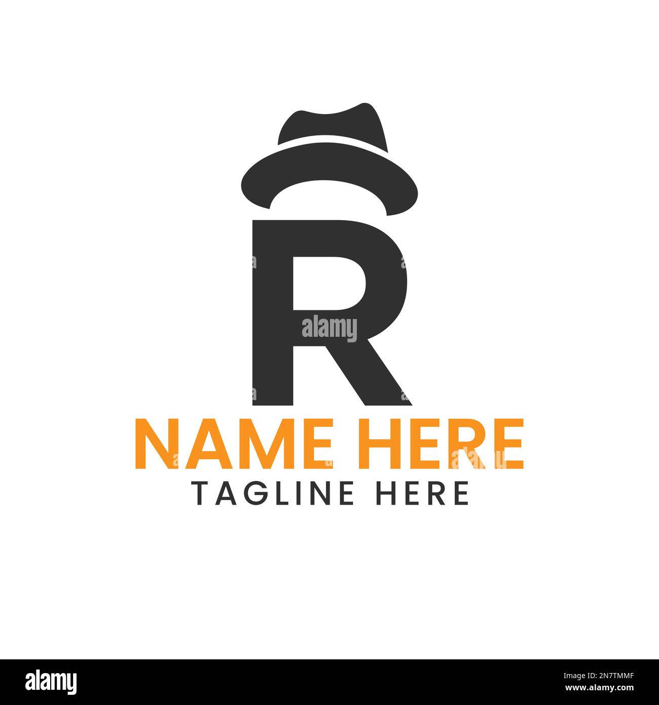 Letter R Gentlemen Hat Logo Design Concept With Cowboy Hat Icon ...