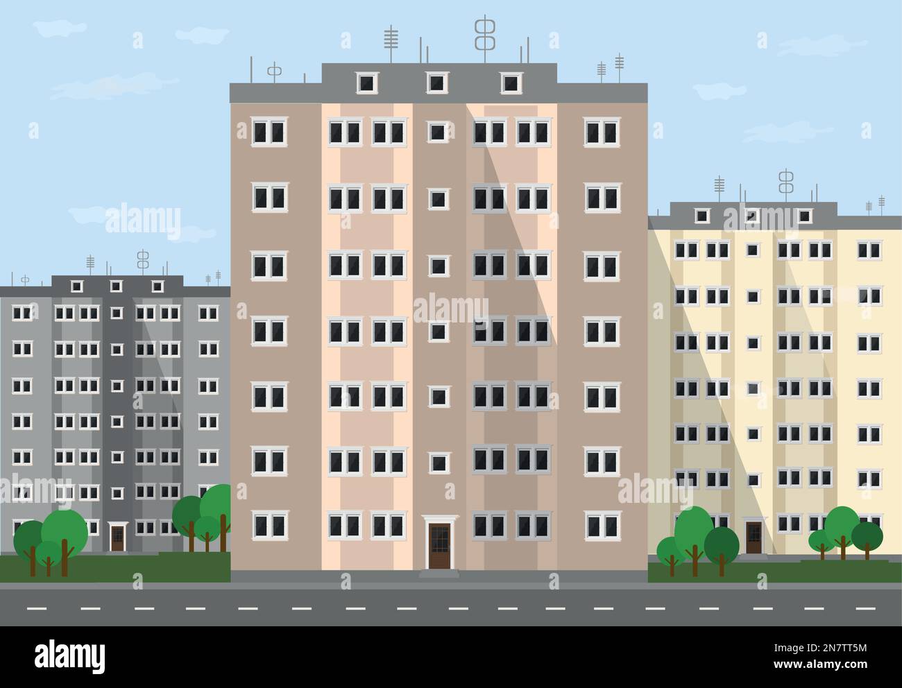 a multi-storey panel apartment buildings in the city Stock Vector Image ...