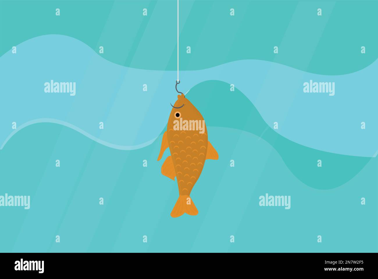 Bait on hook underwater Stock Vector Images - Alamy