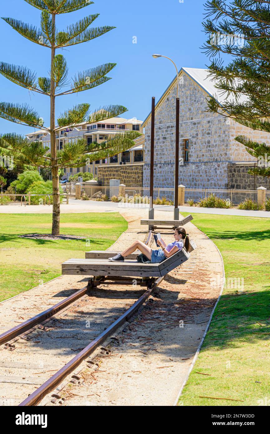 Old rail lines at the Bathers Beach Art Precinct, Fremantle, Western ...