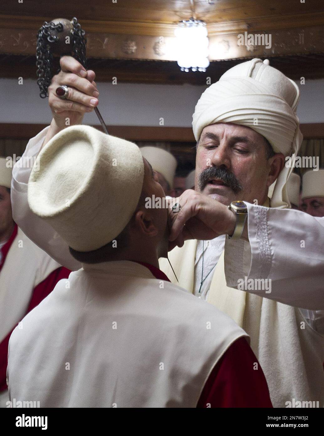A sheikh leader of Kosovo followers of Sufism, a mystical form of Islam ...
