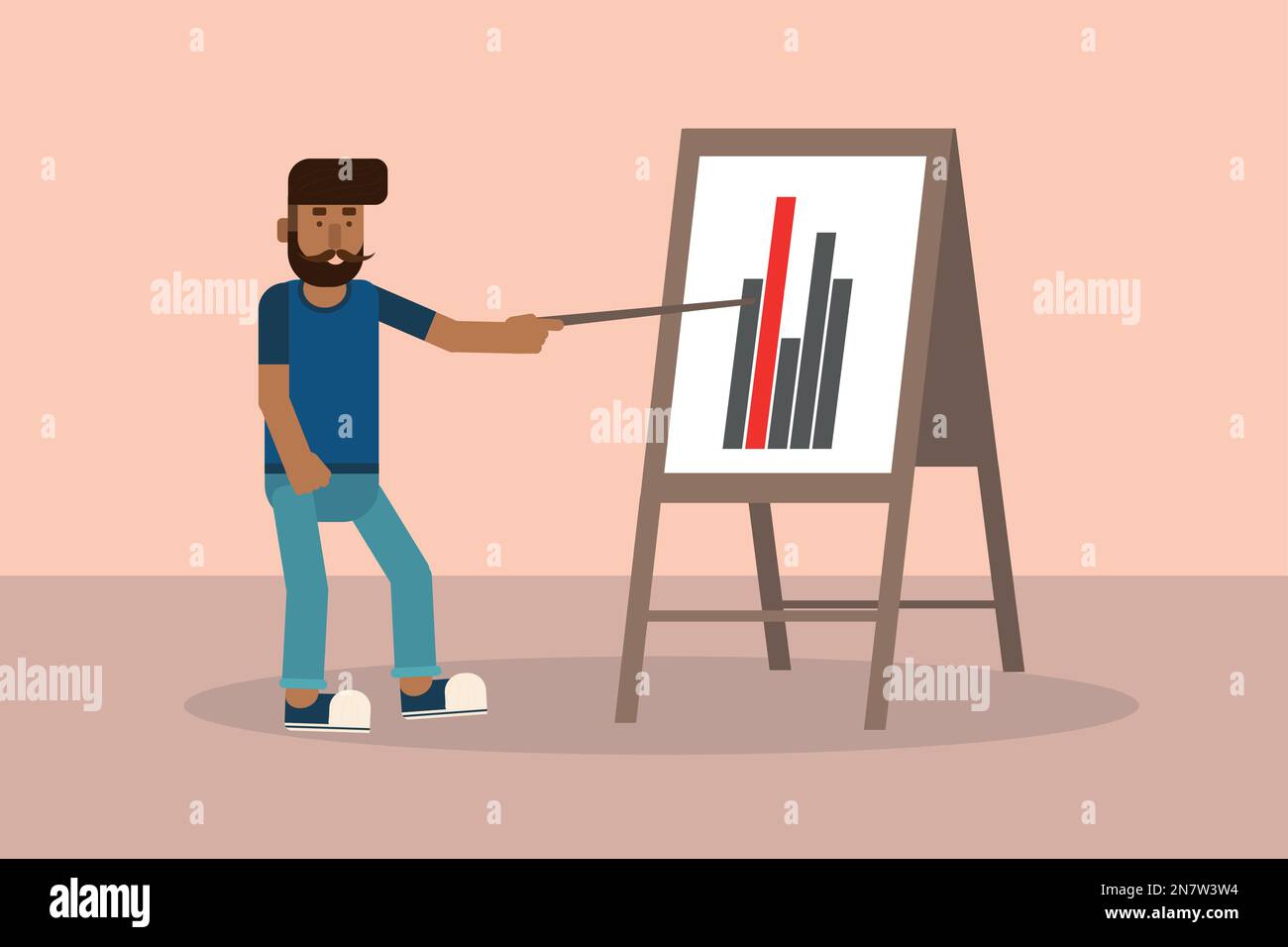 Man pointing chart showing Stock Vector Images - Alamy