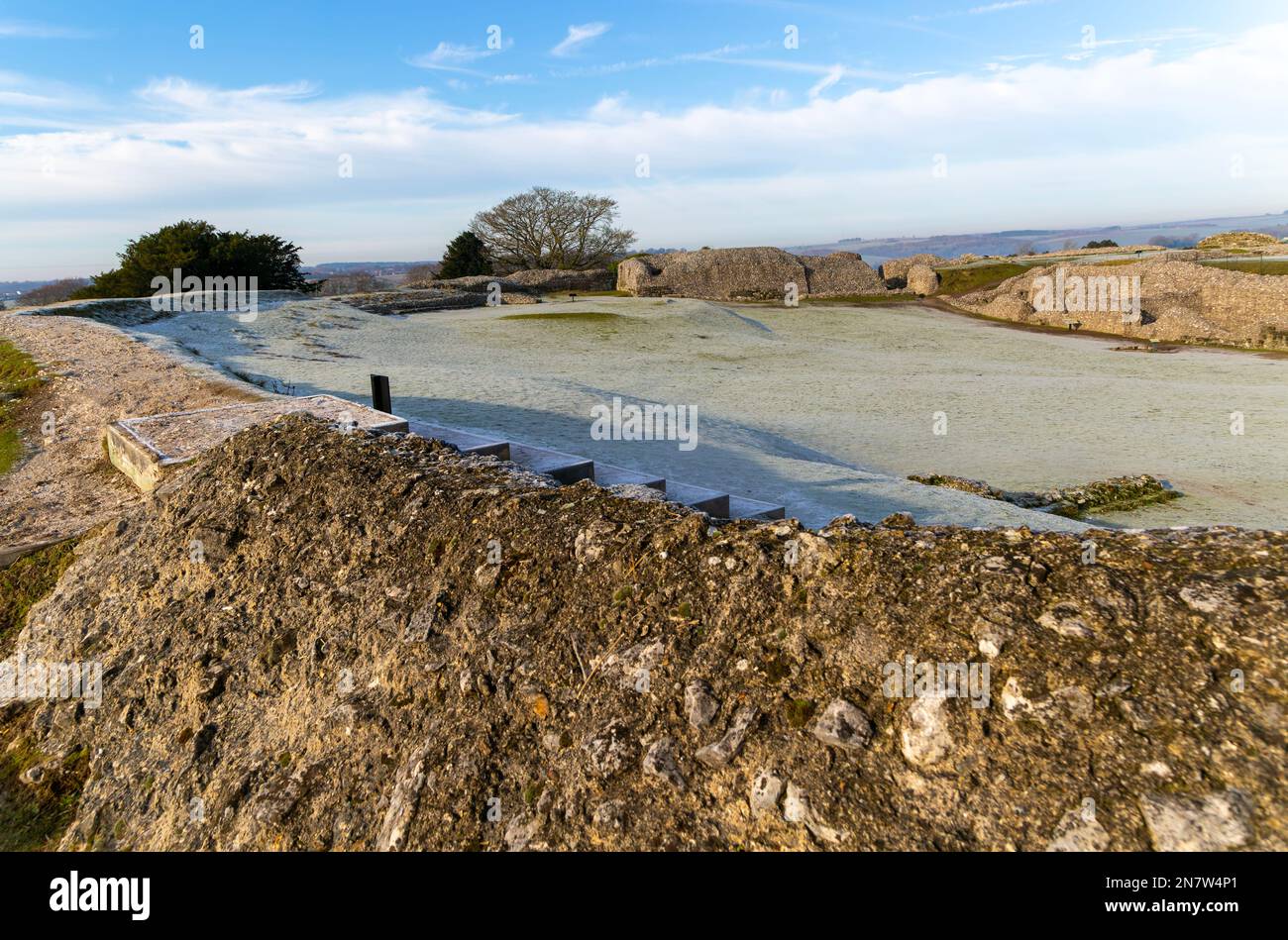 Old Sarum castle, Salisbury, Wiltshire, England, UK Stock Photo - Alamy