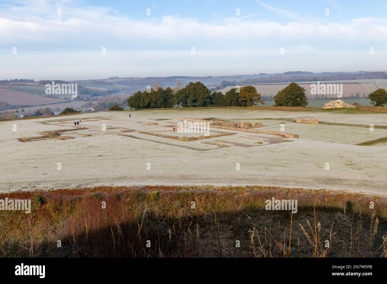Cathedral church site from Old Sarum castle, Salisbury, Wiltshire ...