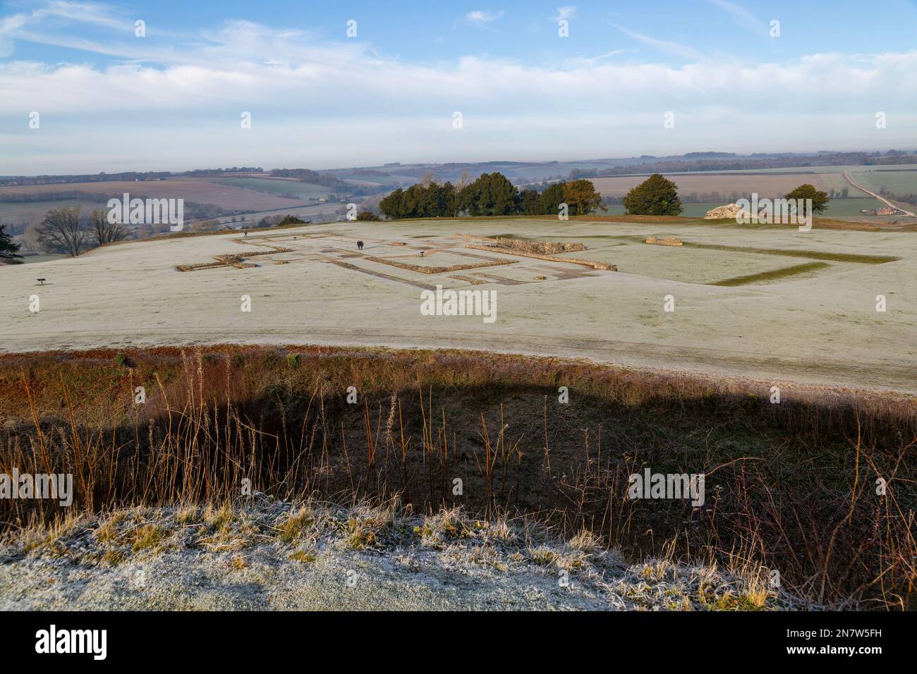 Cathedral church site from Old Sarum castle, Salisbury, Wiltshire ...