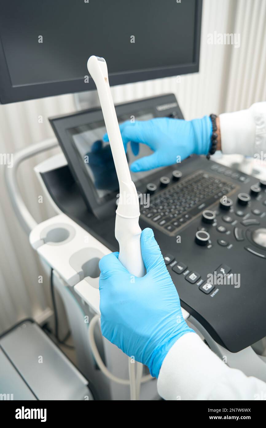 Modern ultrasound system monitor control hi-res stock photography and ...