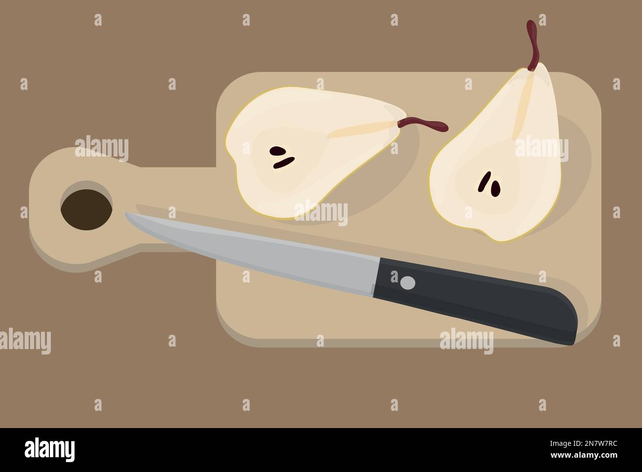 On table cut fruit Stock Vector Images - Alamy