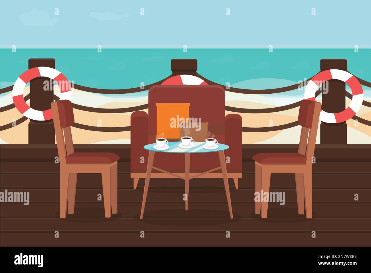 Tables on the beach Stock Vector Images - Alamy