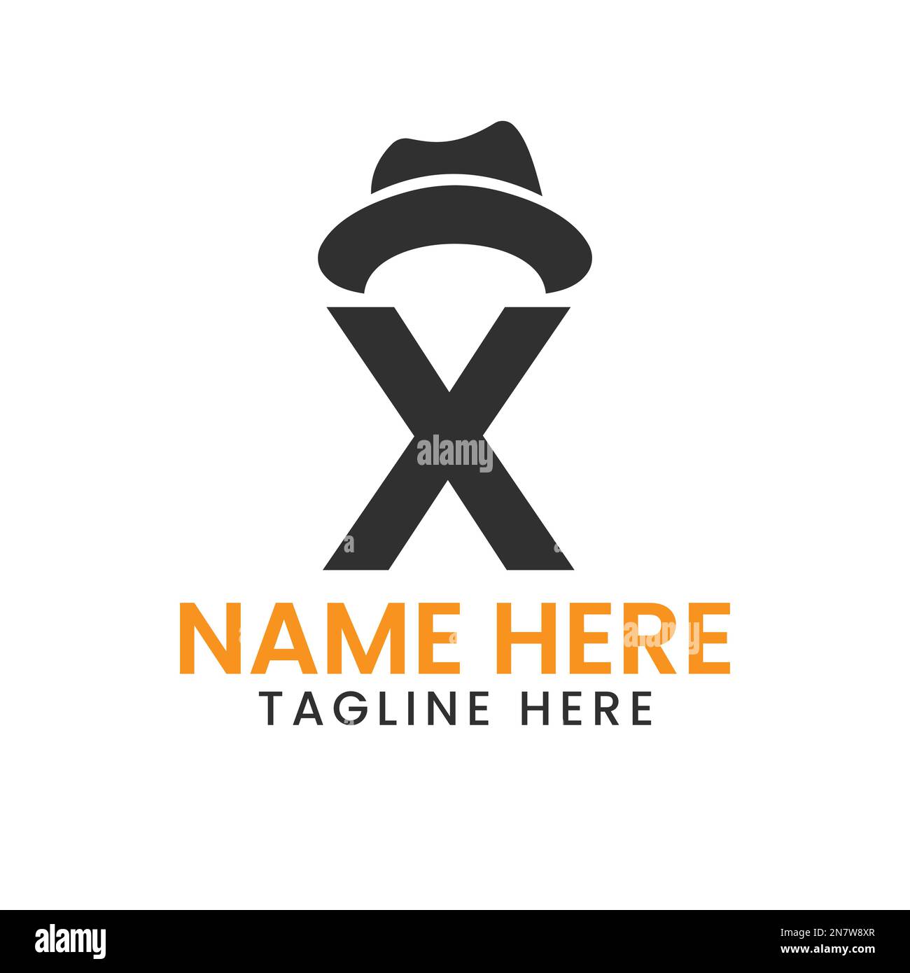 Letter X Gentlemen Hat Logo Design Concept With Cowboy Hat Icon ...
