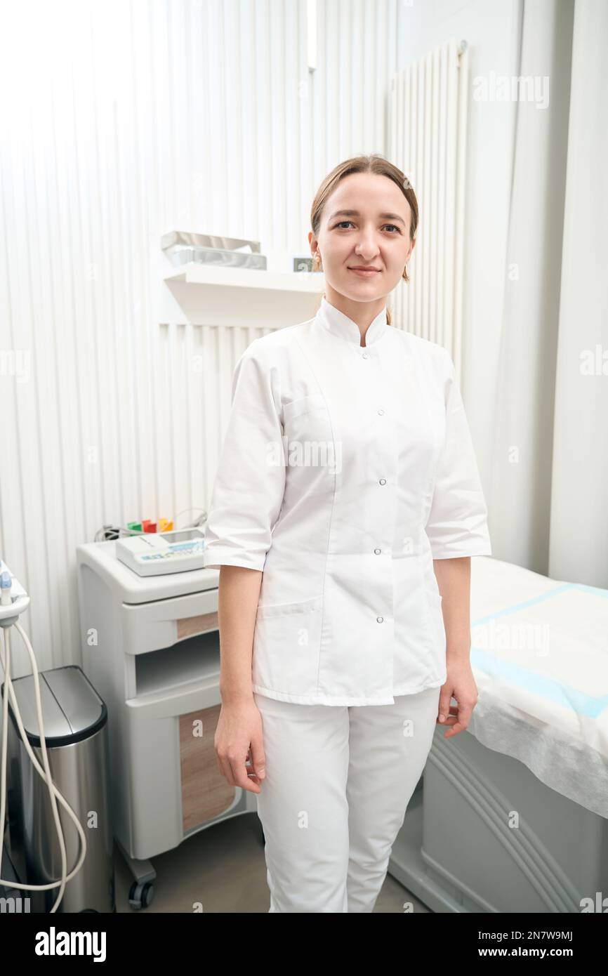 Beautiful woman cardiologist in front of the modern cardiograph Stock ...